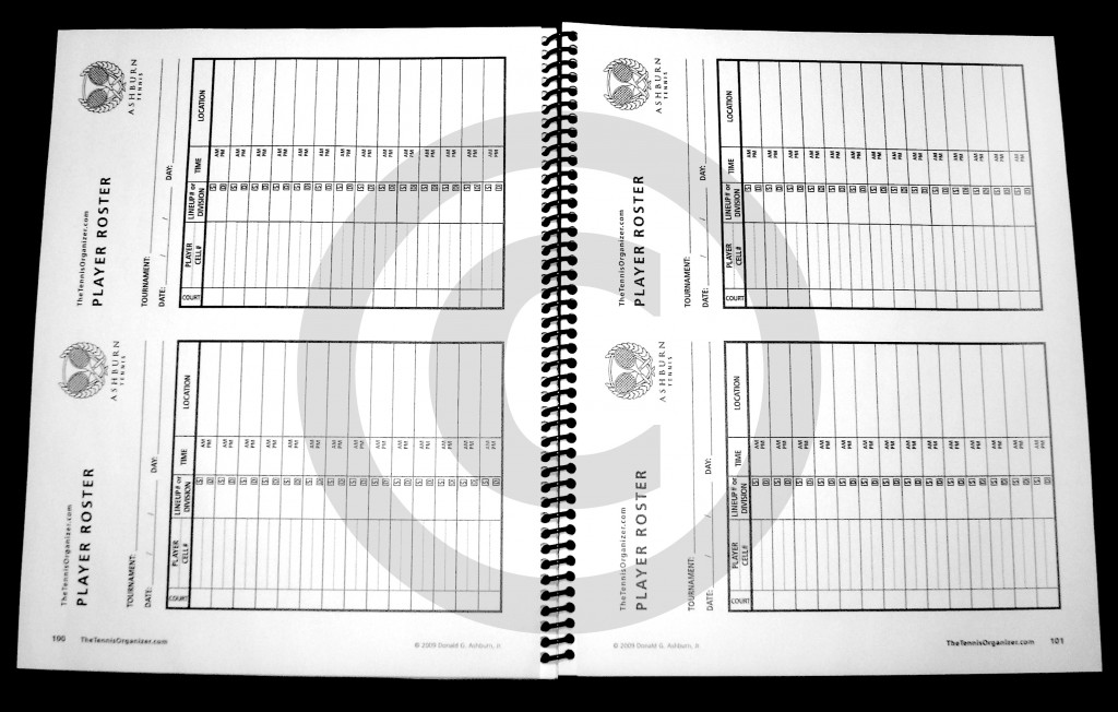 Photo Player Roster | The Tennis Organizer ~ Best Tennis Score Book ...
